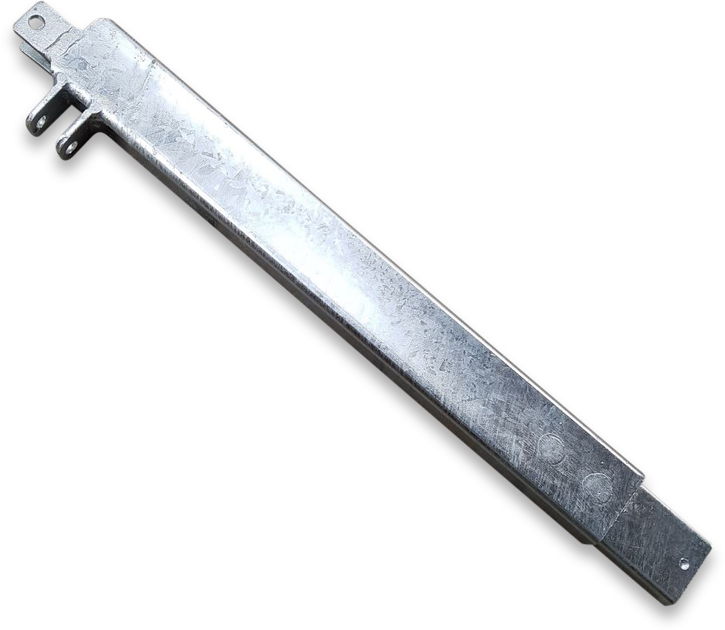 Corner stanchion for grille attachment, left